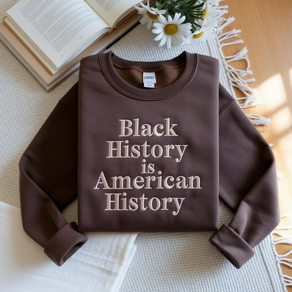 Embroidered Black History Sweatshirt, Melanin Pride Sweater - Walmart.com