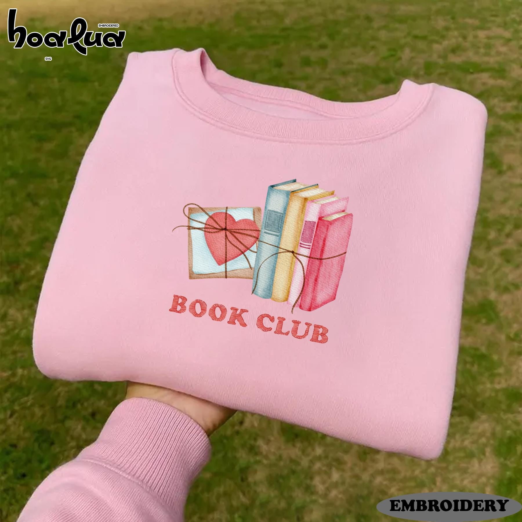 Embroidered Book Club Sweatshirt, Cozy Gift for Book Lovers, Reader ...