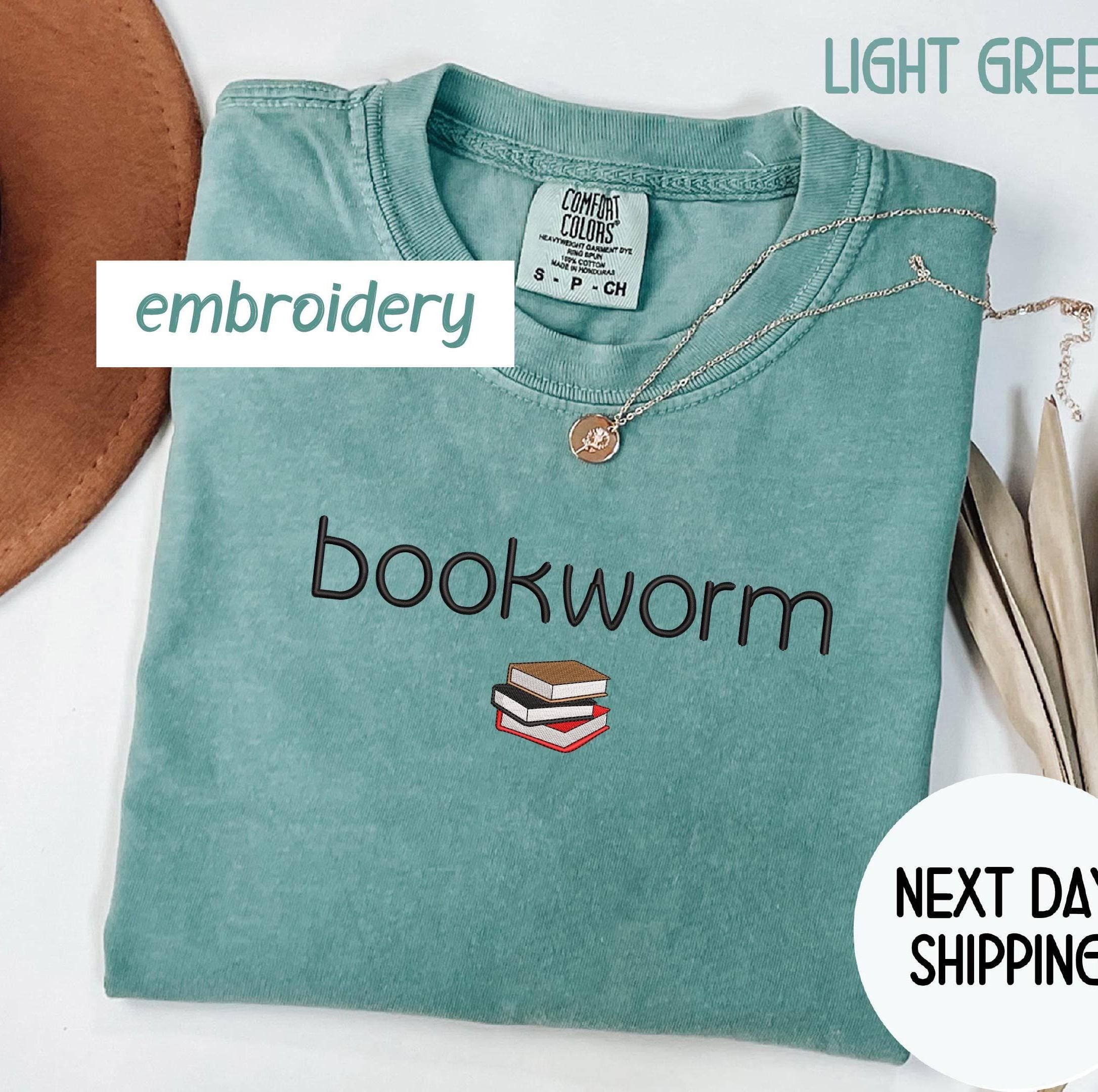 Embroidered Bookworm Shirt , Book Lover Gift - Walmart.com