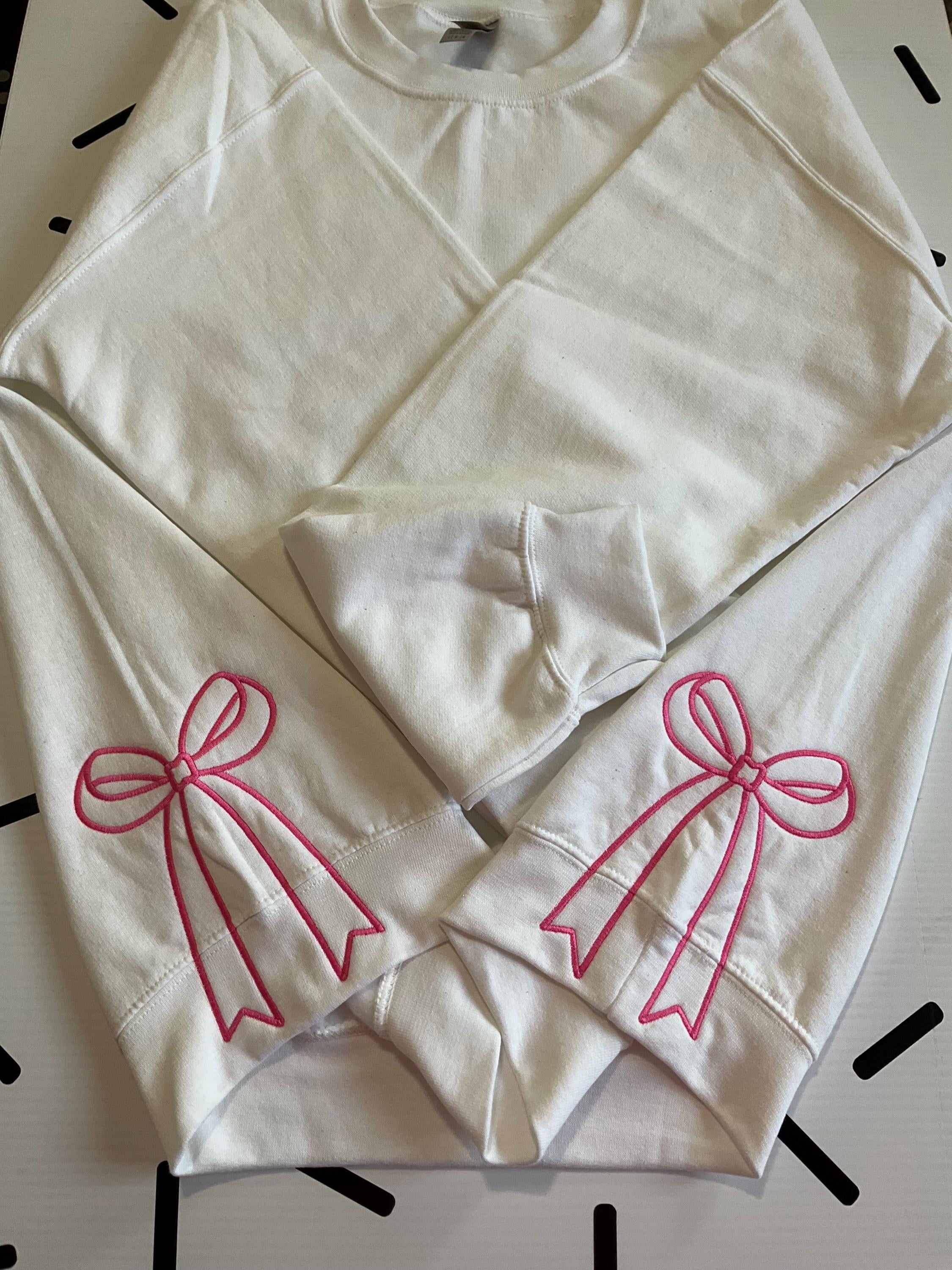 Embroidered Bow Sweatshirt: Classic Side Bow Design - Walmart.com