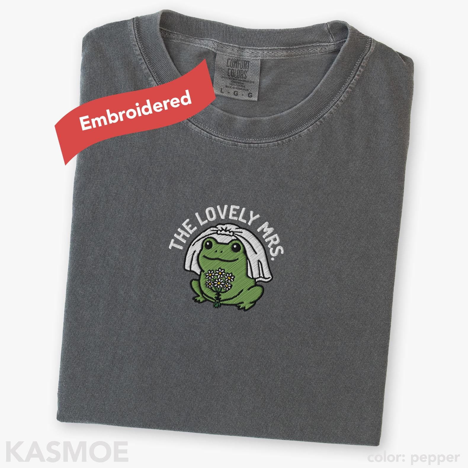 Embroidered Bride To Be Shirt, Bachelorette Funny Frog Mrs. T-Shirt ...