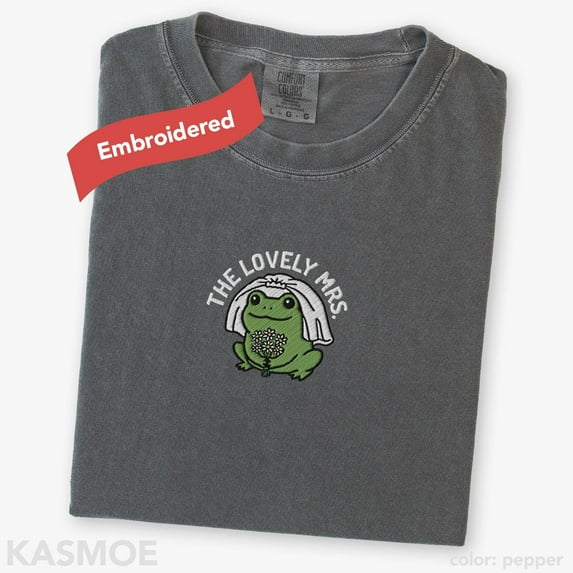 Embroidered Bride To Be Shirt, Bachelorette Funny Frog Mrs. T-Shirt ...