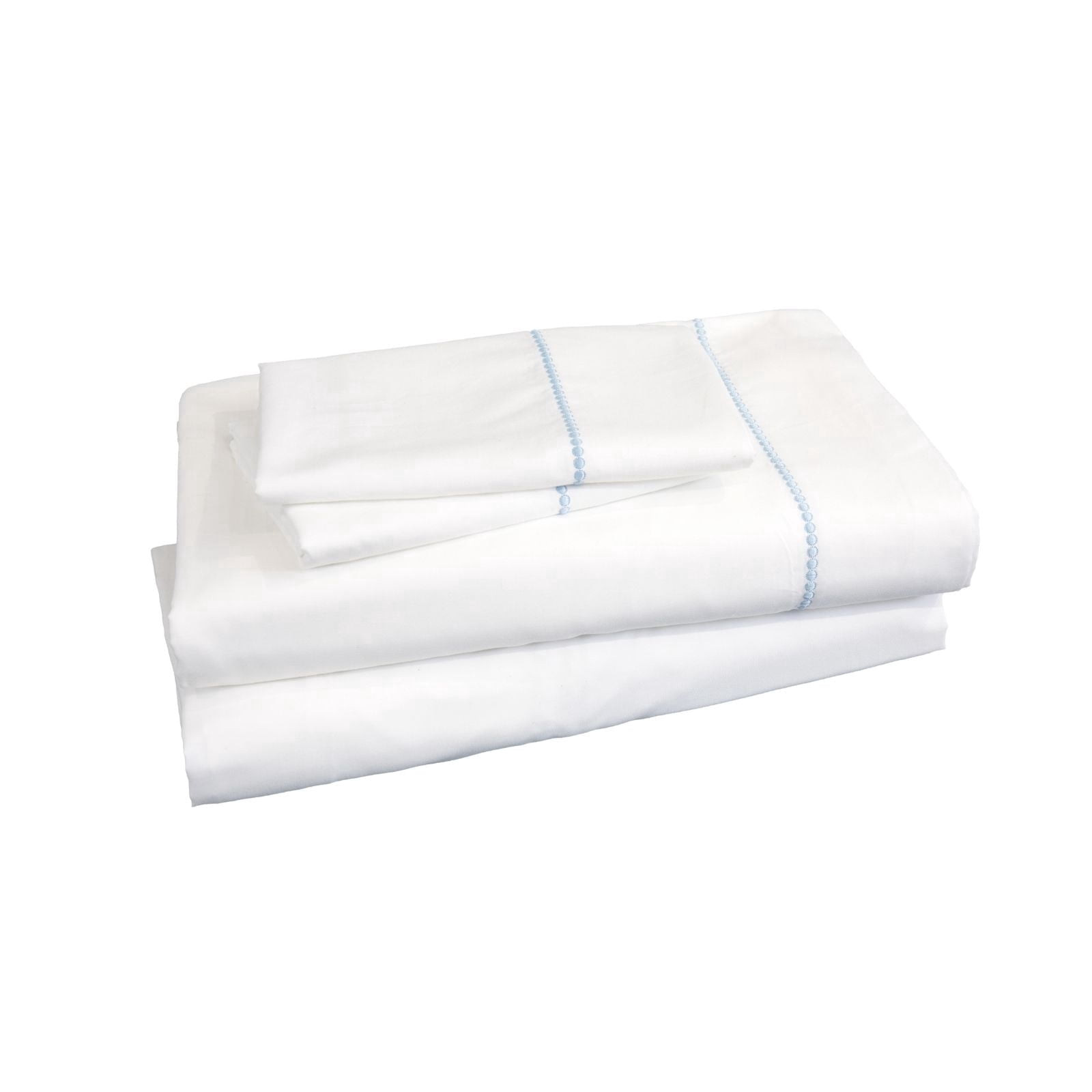 Pyxie Home Modern 4-Piece Blue Bubble Dot Embroidery Sheet Sets, Full ...