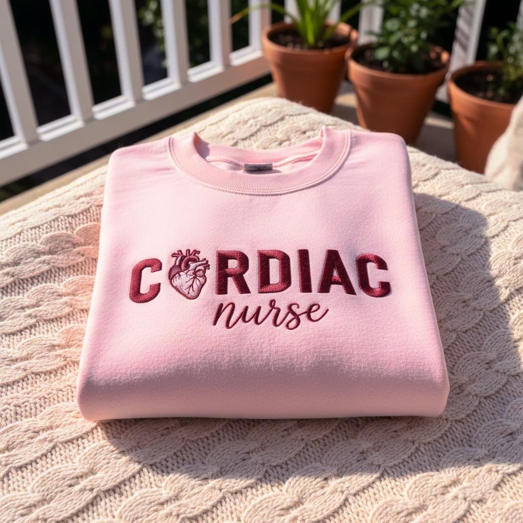 Embroidered Cardiac Nurse Sweatshirt, Cardiology Nurse Crewneck ...