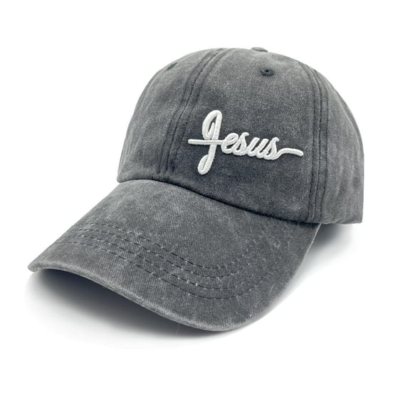 Embroidered Christian Jesus Cross Hat for Men Women, Vintage Washed Dad ...