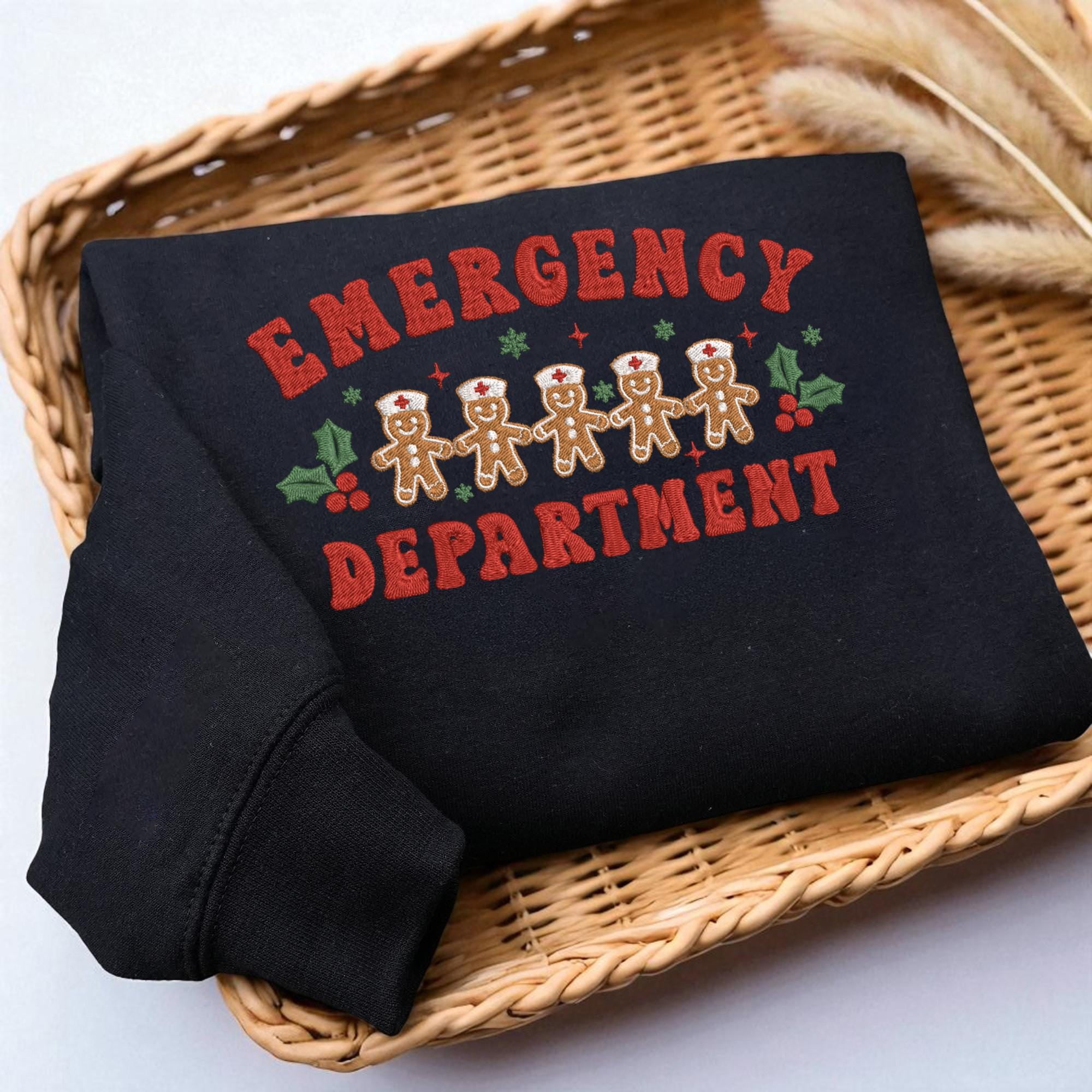 Embroidered Christmas ER Nurse Sweatshirt, Christmas Emergency Room RN ...
