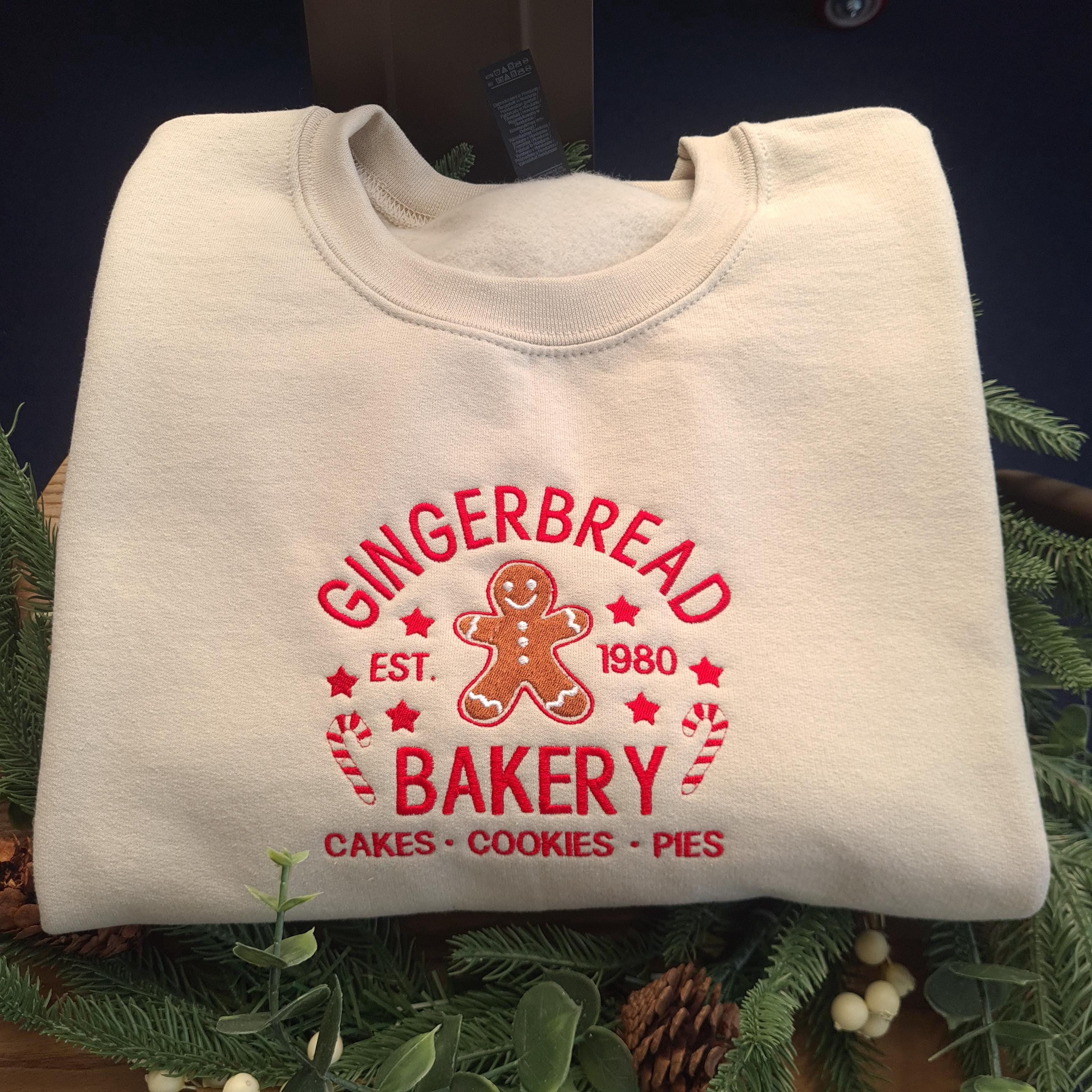 Embroidered Christmas Sweatshirt, Christmas Baking Jumper, Gingerbread ...