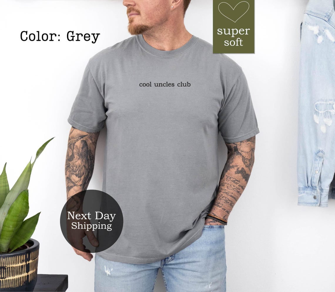 Embroidered Cool Uncles Club Shirt, Pregnancy Announcement Tshirt For Uncle, Cool Uncle T-Shirt ...