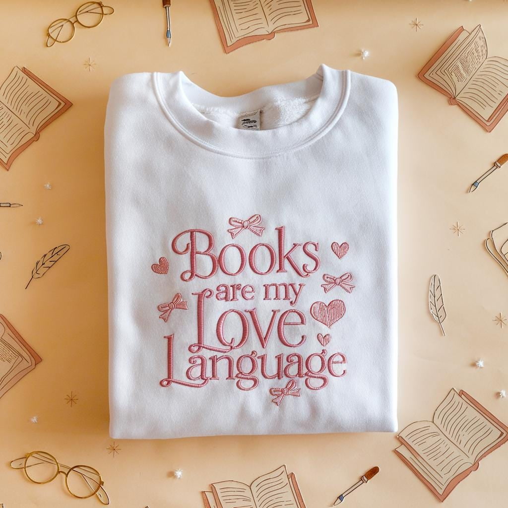Embroidered Coquette Book Lover Sweatshirt, Librarian Gift, Books Are ...
