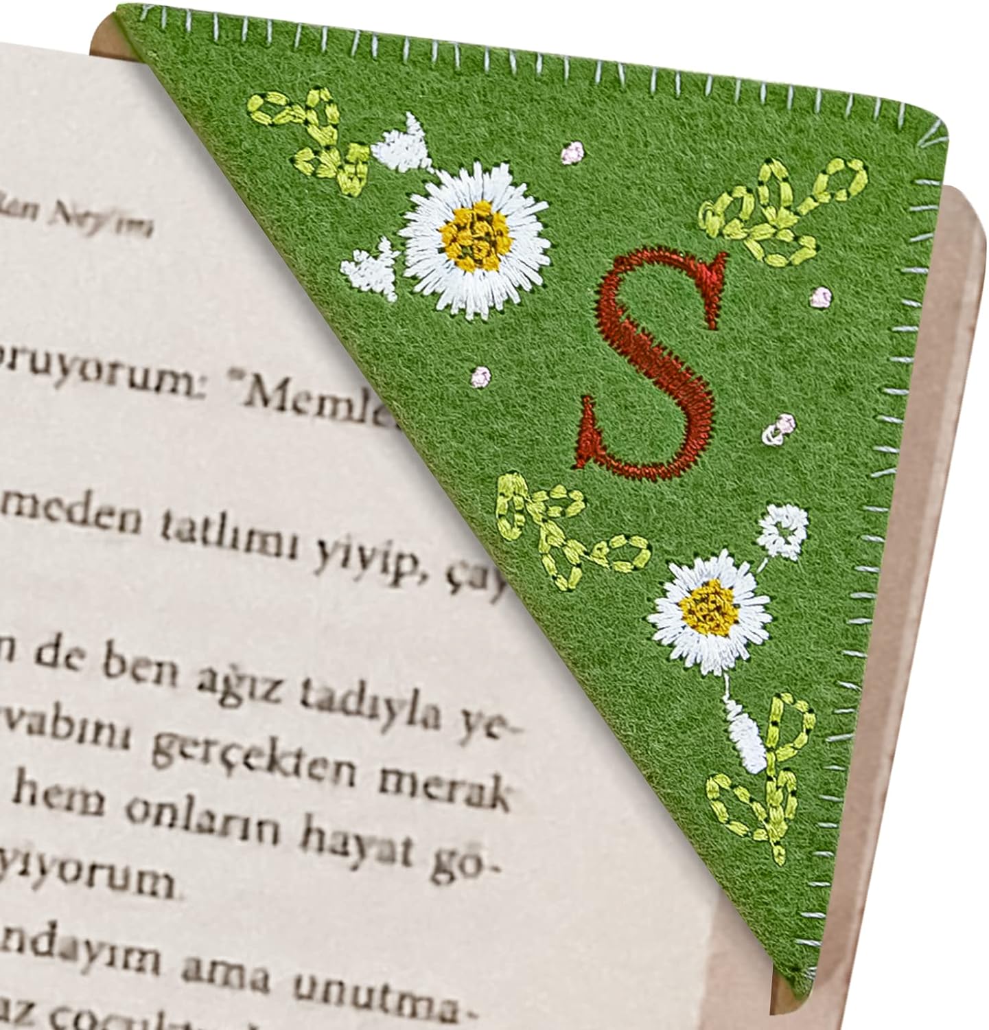 Embroidered Corner Bookmark - DIY Custom Bookmarks with 26 Letters Felt ...