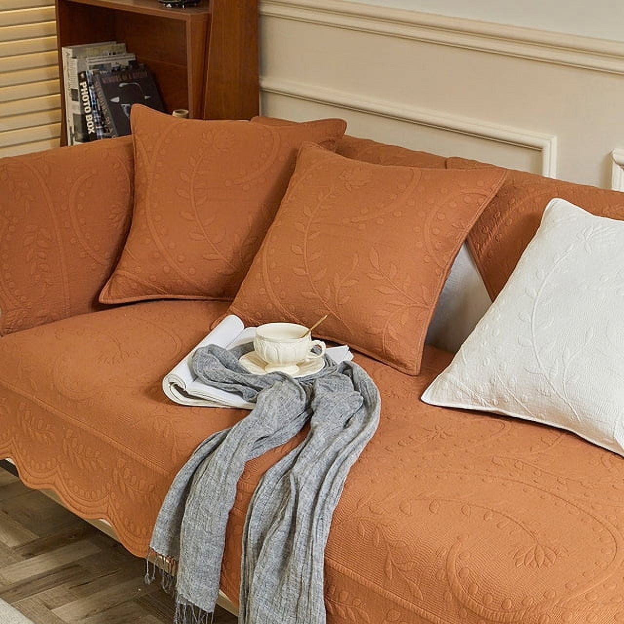 Embroidered Cotton Washed Sofa Cushion Four Seasons Non-slip Cotton ...