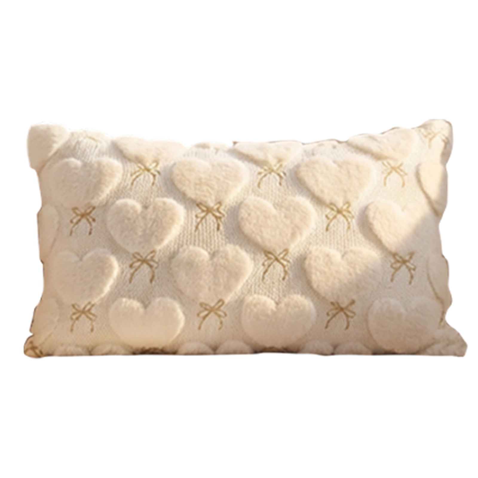 Embroidered Couple's Pillowcase With Plush Heart Embroidery, Valentine ...