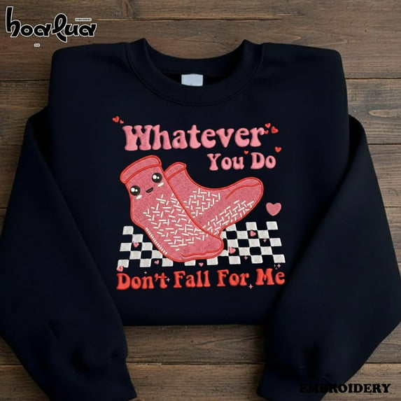 Embroidered Cute Socks Sweatshirt, Funny Valentine Gift for Girlfriend ...