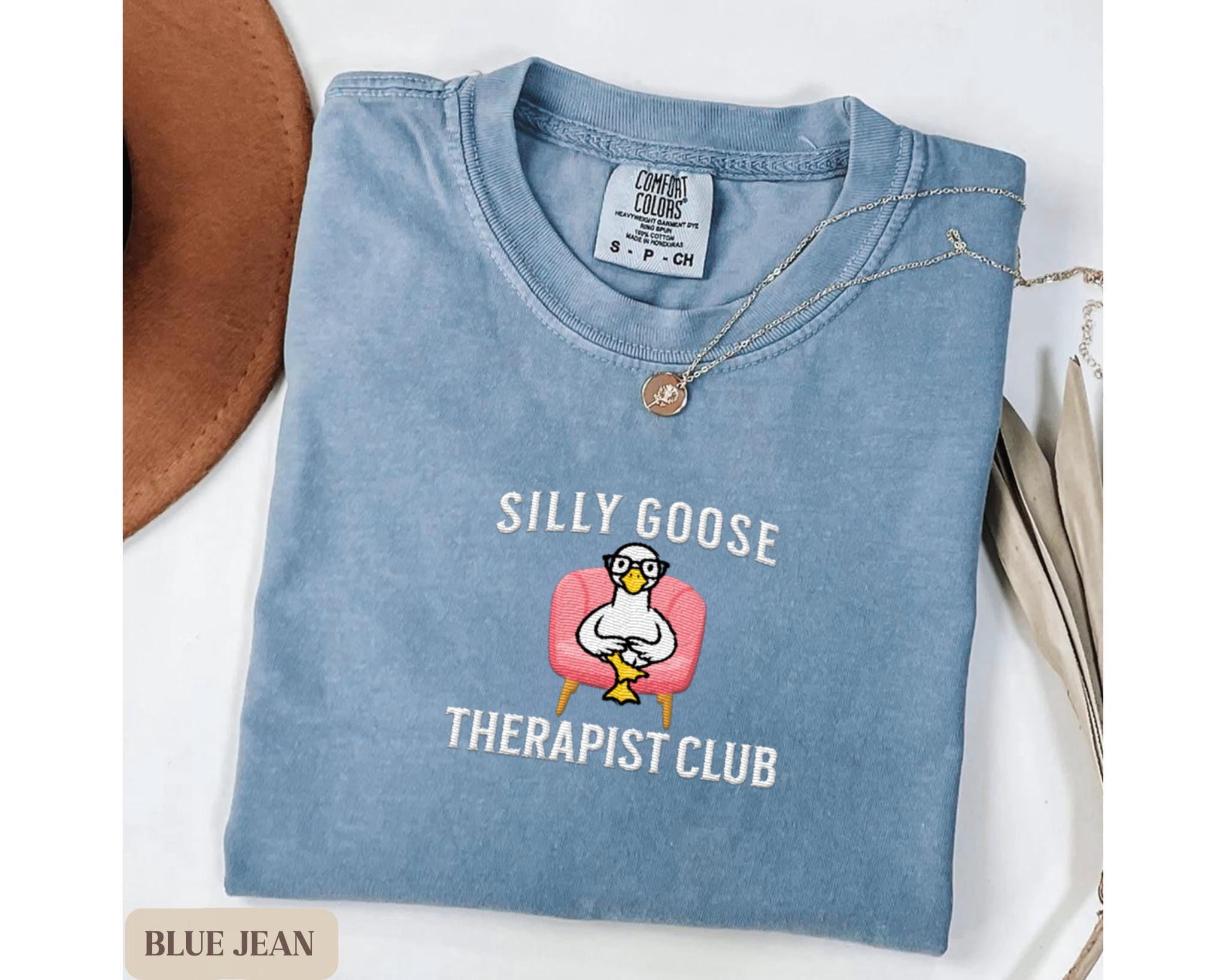 Embroidered Cute Therapist Shirt Silly Goose Shirt School Therapist ...