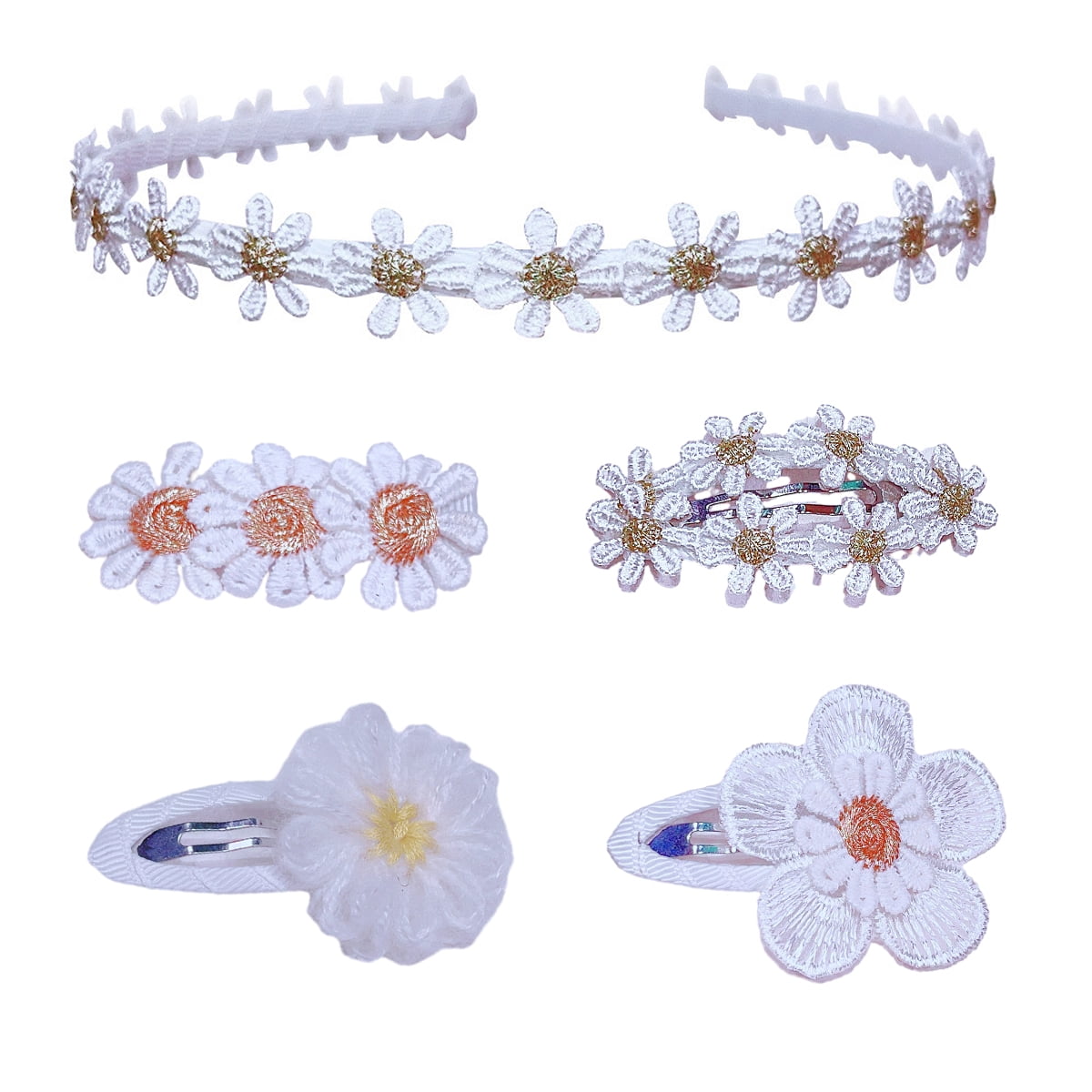 Embroidered Daisy Flower Crowns for Women Girls, High Quality Cloth ...