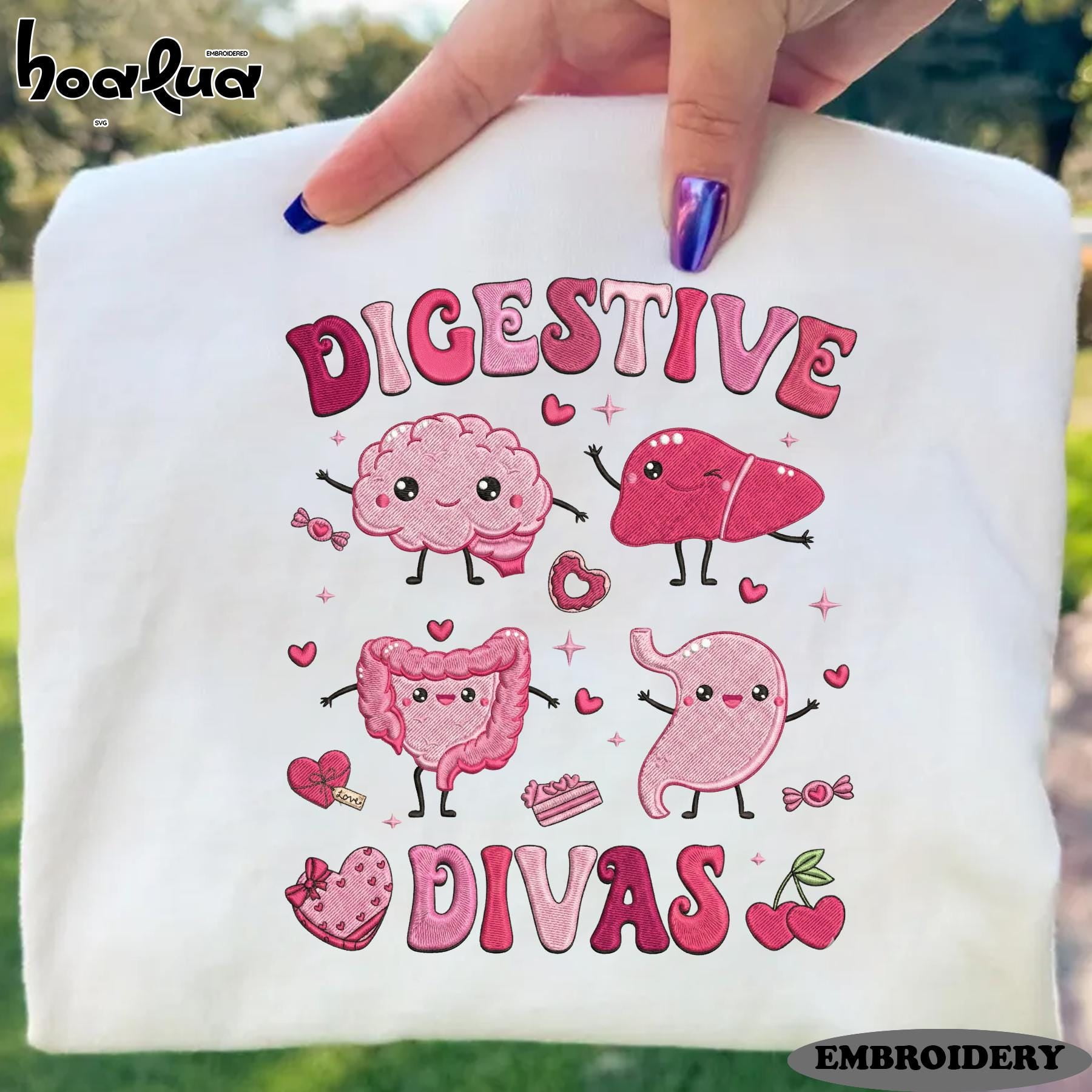 Embroidered Digestive Divas Sweatshirt, Cute Anatomy Medical Gift for ...