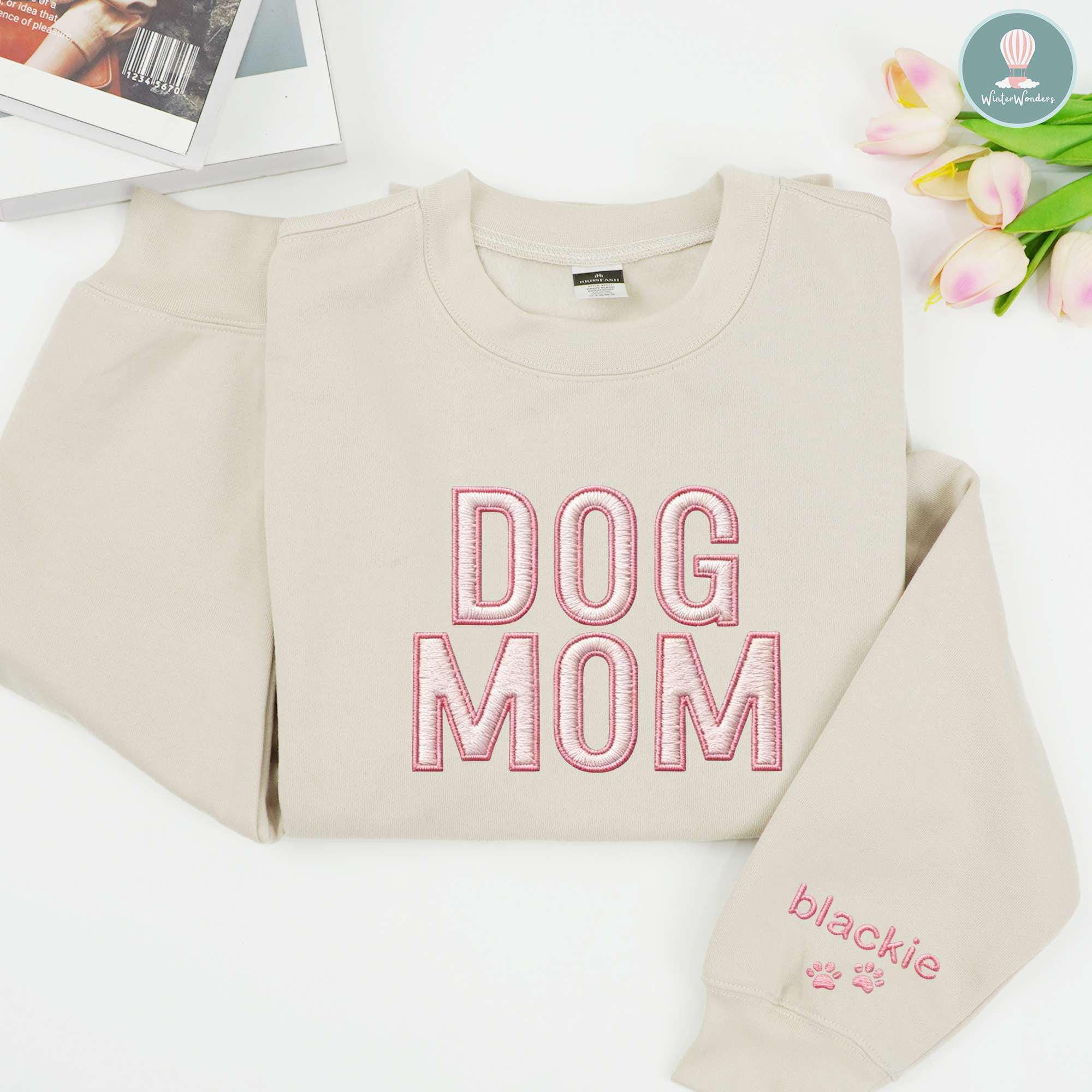 Embroidered Dog Mom Sweatshirt, Dog Mama Crewneck, Dog Owner Outfit ...