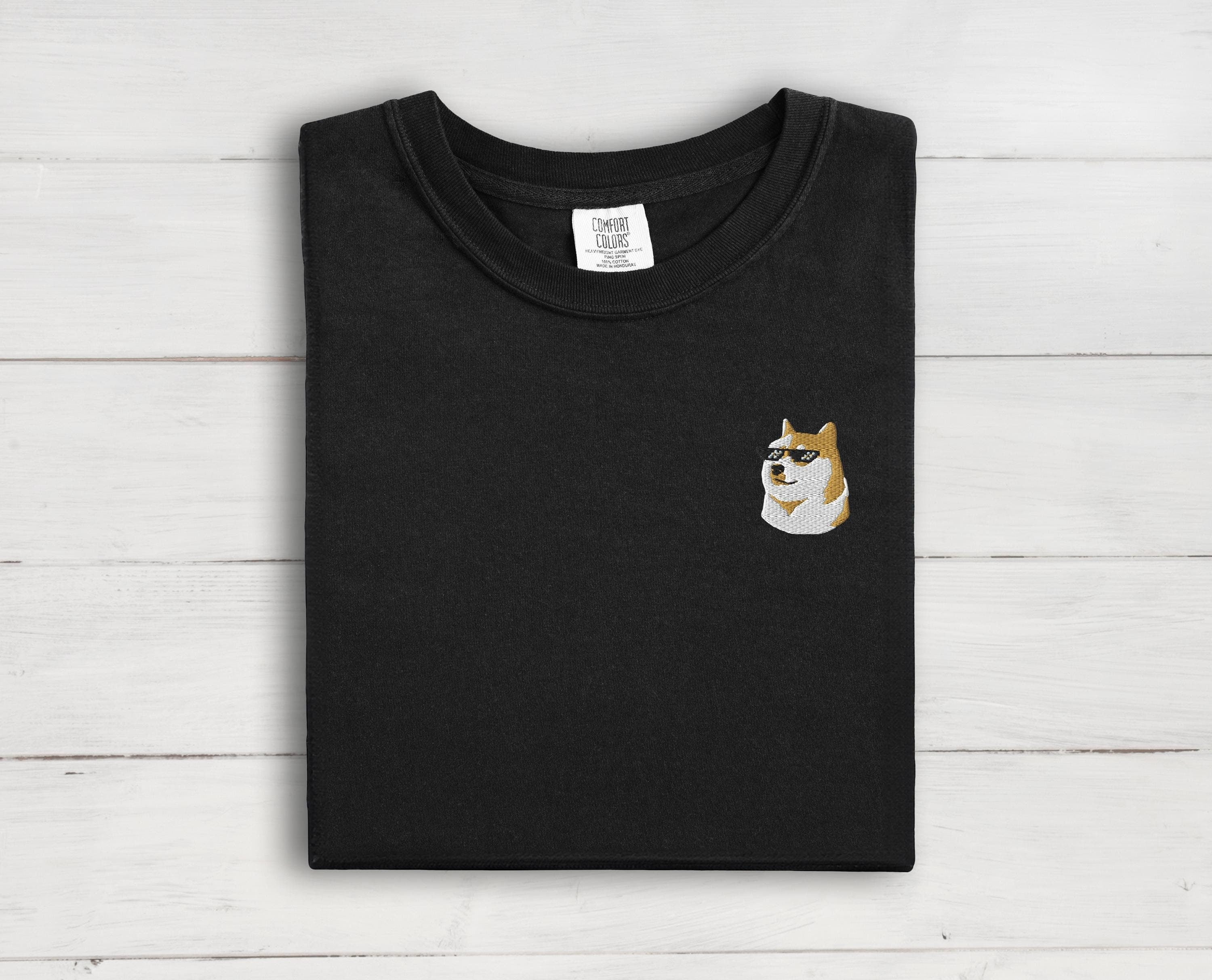 Embroidered Doge Meme Shirt: Heavyweight Cotton Crypto Tee - Walmart.com