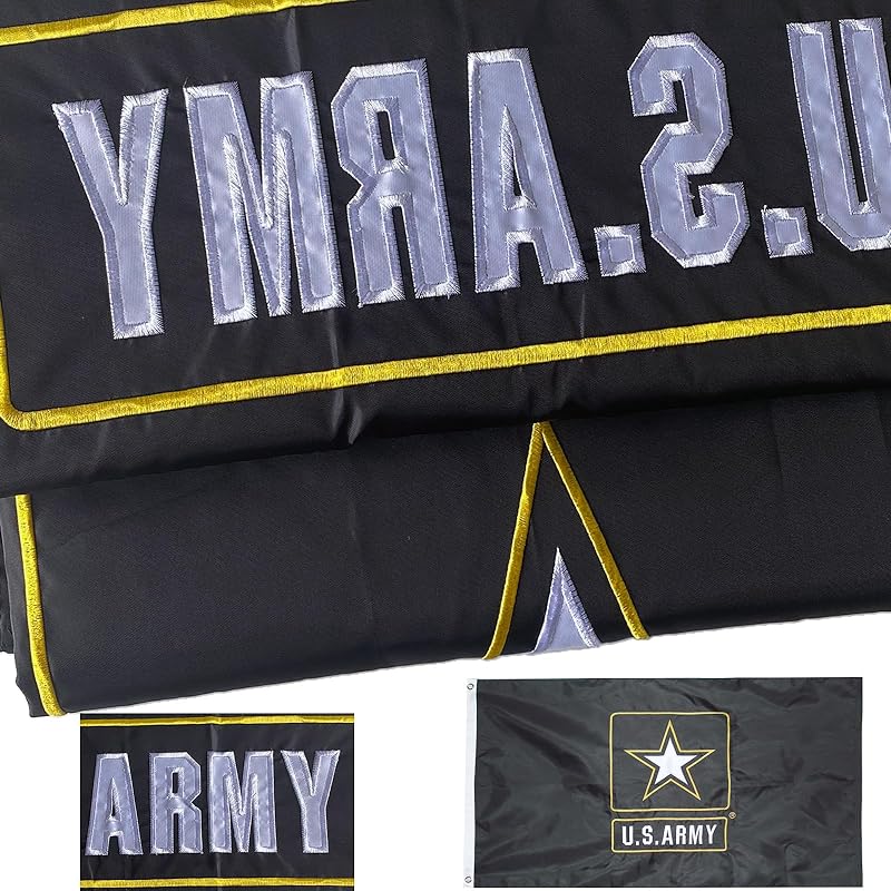 Embroidered Double Sided US Army Flag 3x5 Outdoor- 3Ply Heavy Duty 300D ...