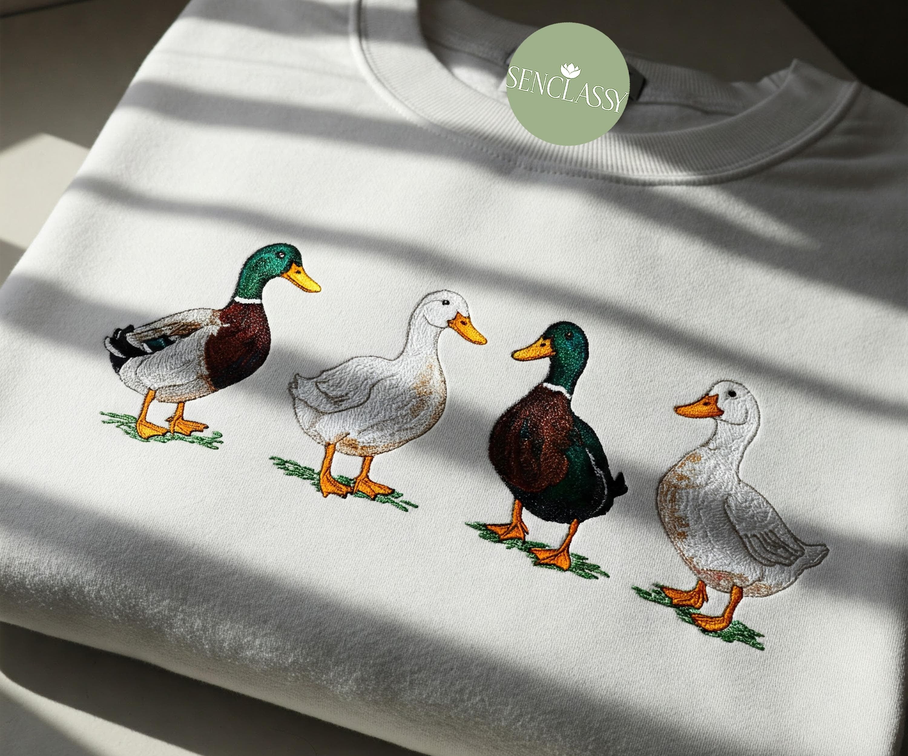 Embroidered Duck Mom Shirt, Minimalist Duck Mallard Sweatshirt, Gift ...