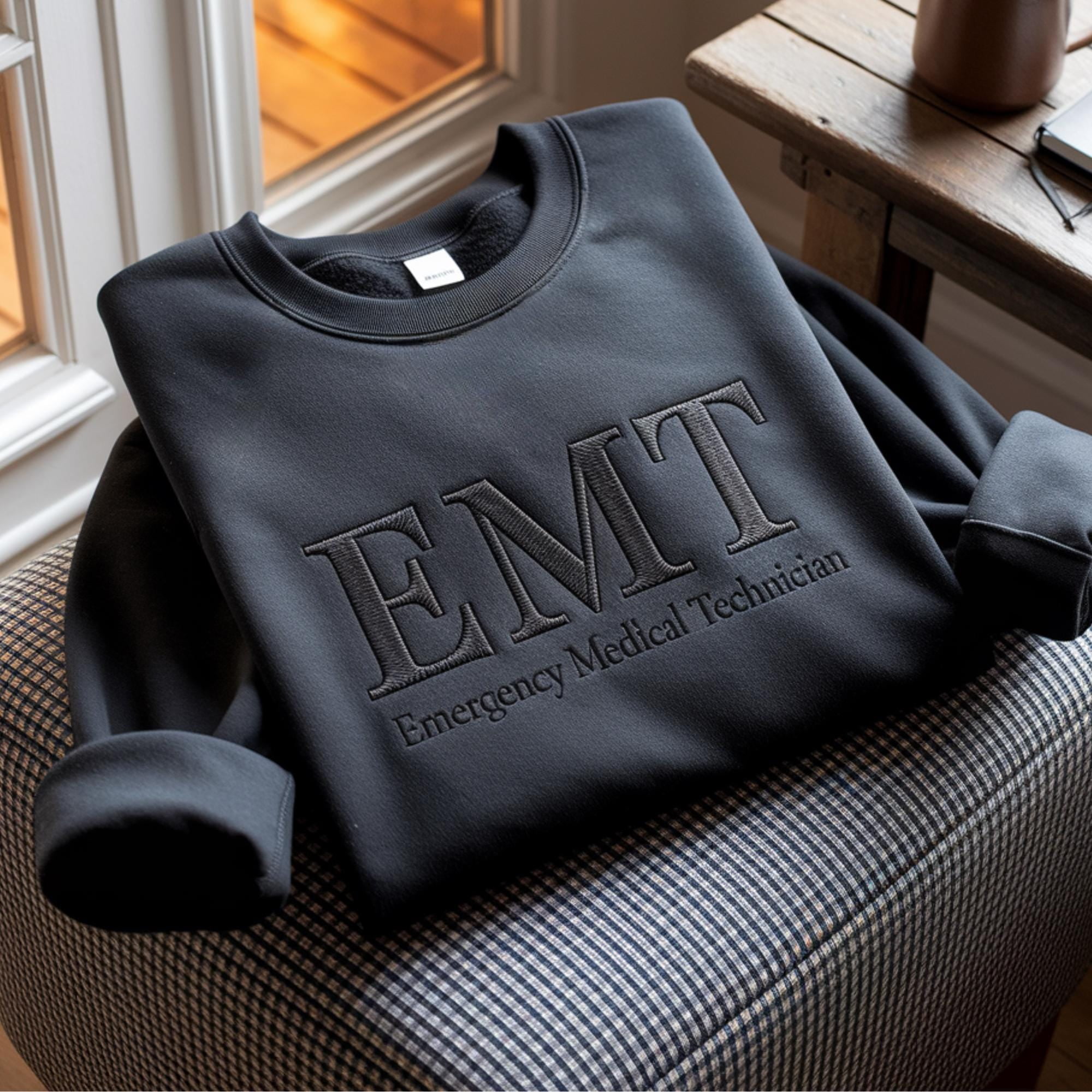 Embroidered EMT Sweatshirt, First Responder Crewneck - Walmart.com
