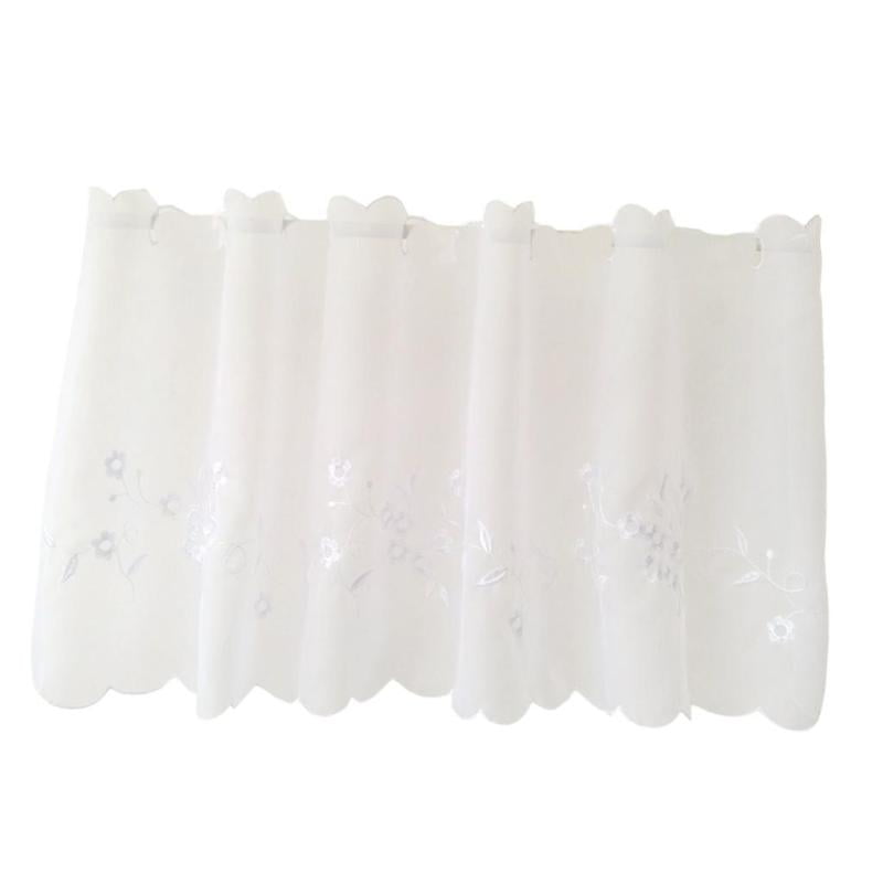 Embroidered Eyelet Cafe Valance Half-curtain for Home Kitchen , 3 ...