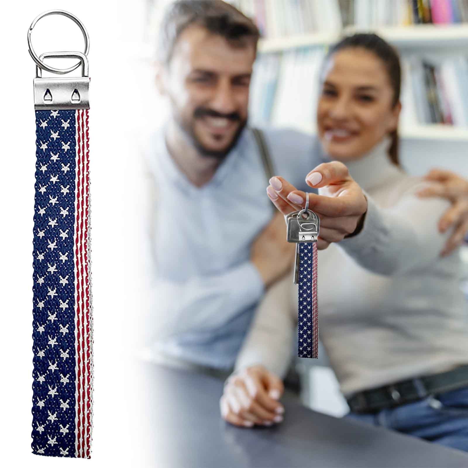 Embroidered Flag Keychain | Polyester Wristband Pendant with Iron Tail ...