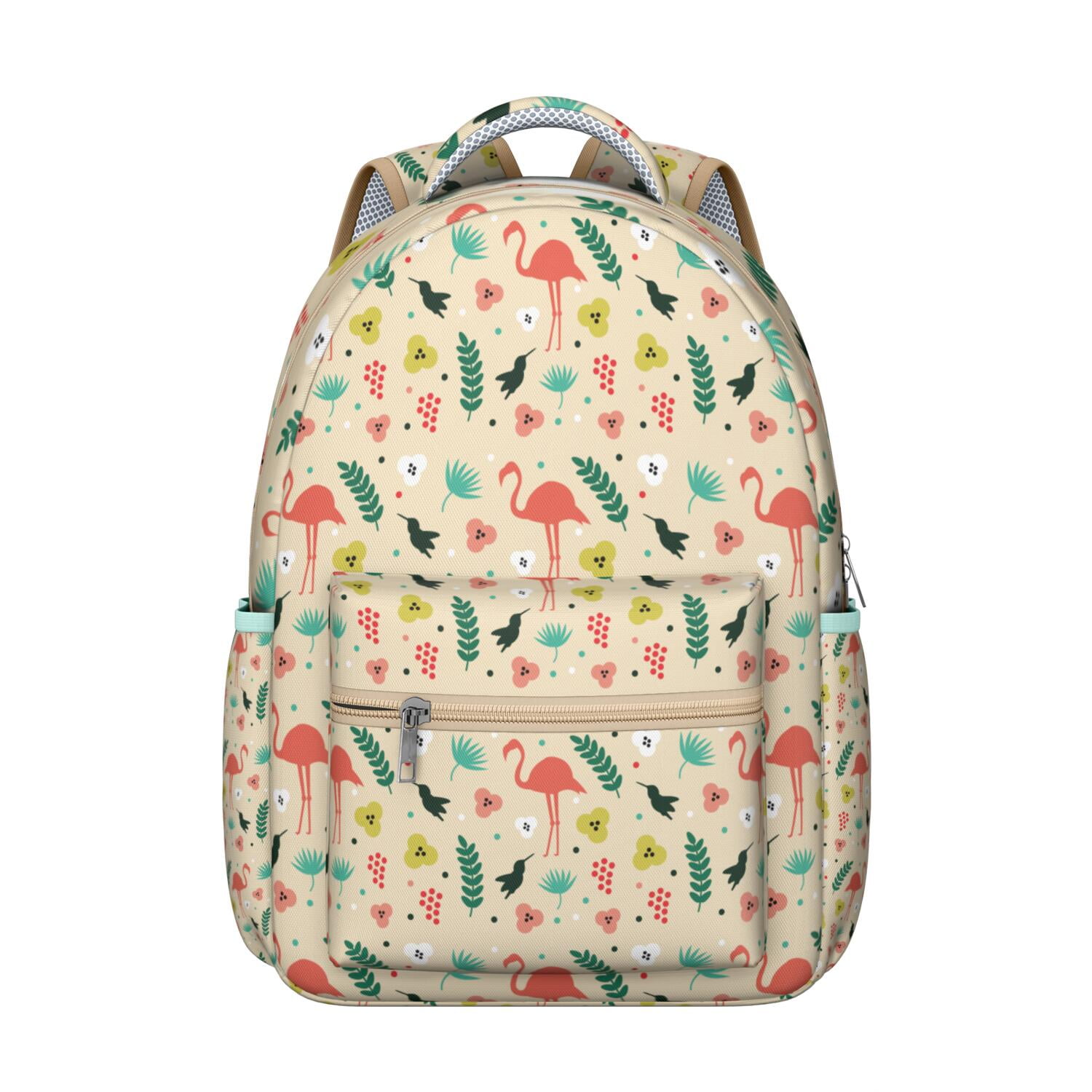 Embroidered Flamingo Detail Backpack - 3D Textured Design Elements ...