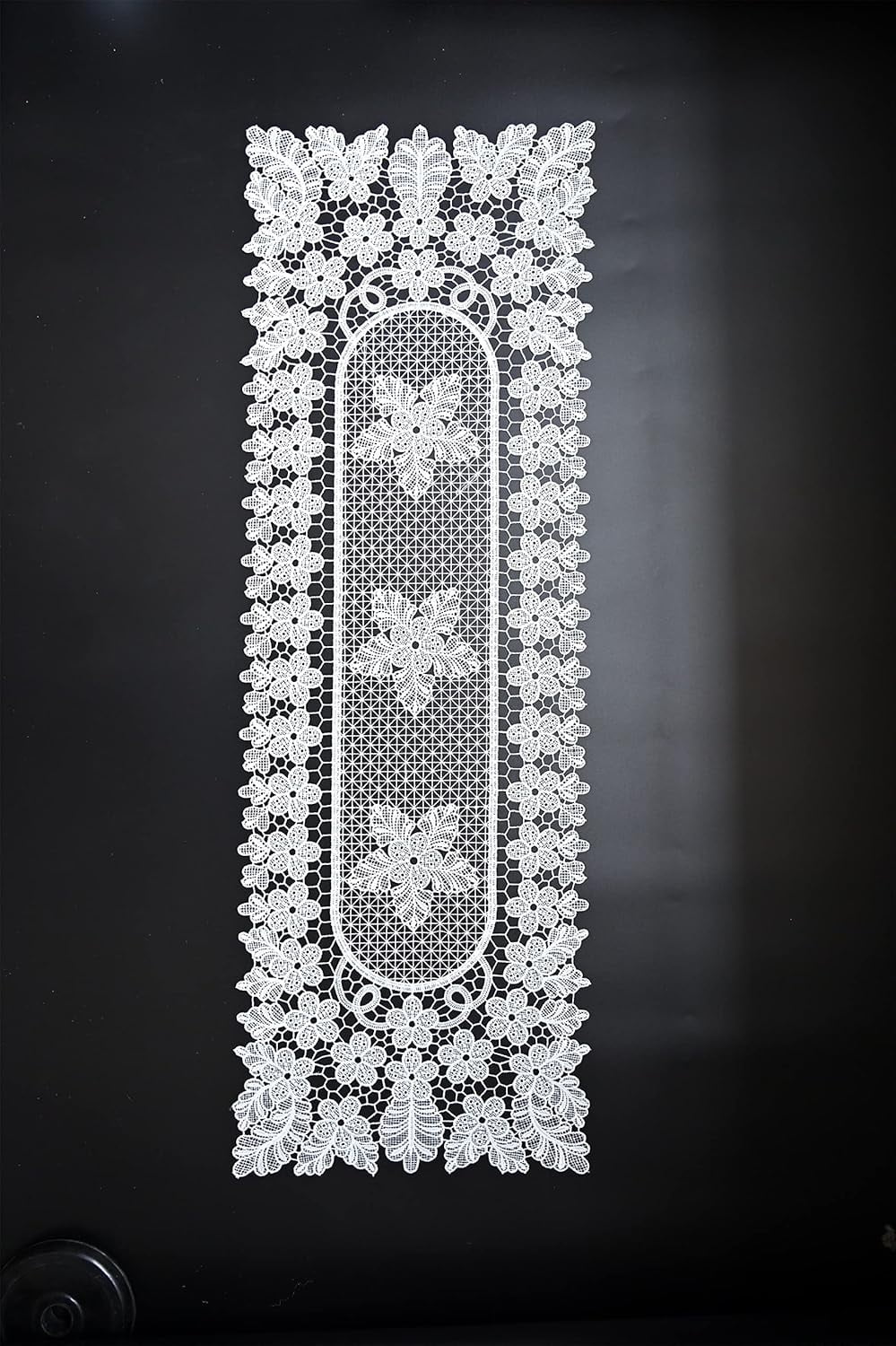 Embroidered Floral Lace LongTable Runner Dresser Scarf Macrame ...