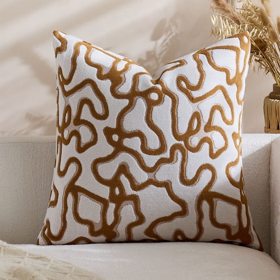Embroidered Floral Pillow Cover Decorative Throw Pillowcase for Sofa ...