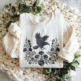 Embroidered Floral Raven Sweatshirt, Halloween Raven Shirt, Dark ...