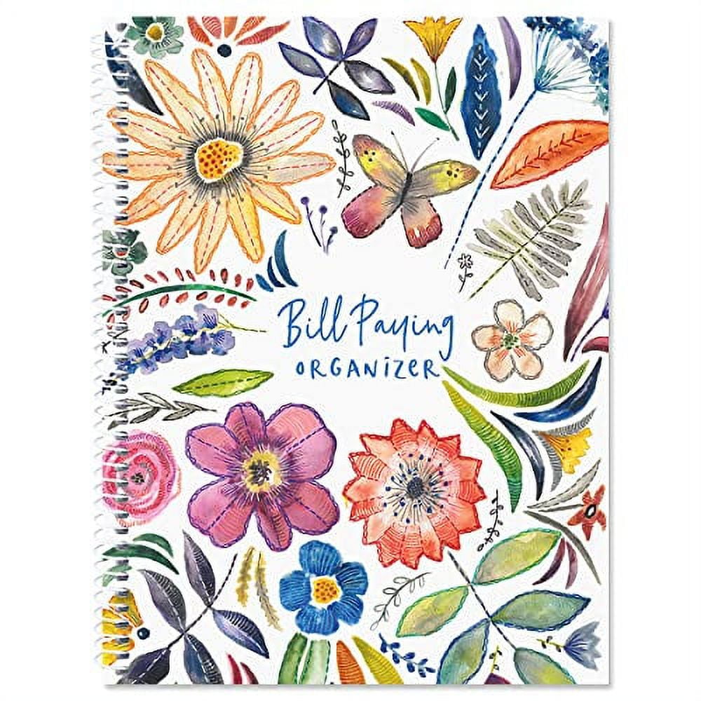 Embroidered Florals Bill Paying Organizer - 9" x 12", File Bills and ...