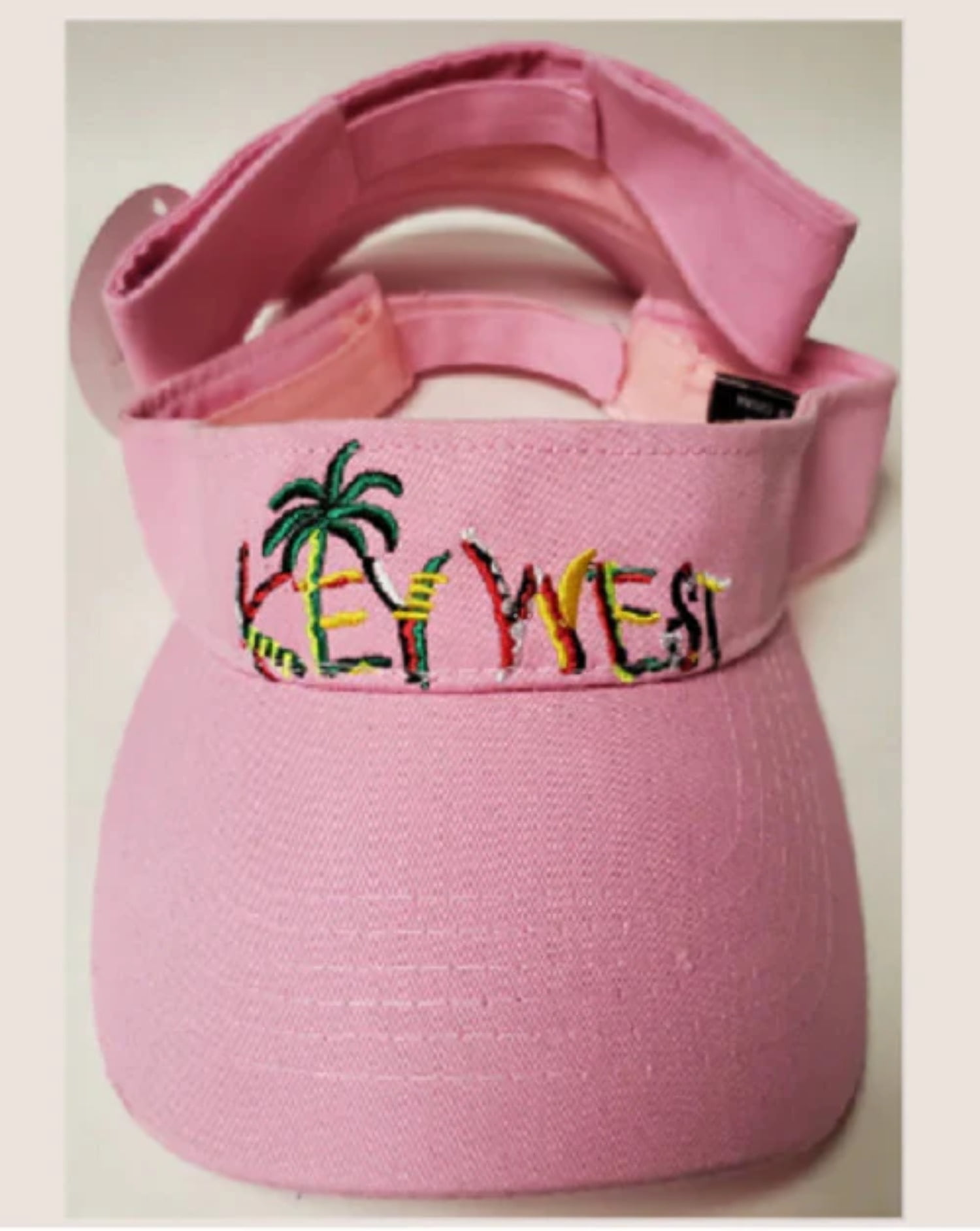Embroidered Florida Key West PINK WASHED Conch Republic PALM TREE Visor ...