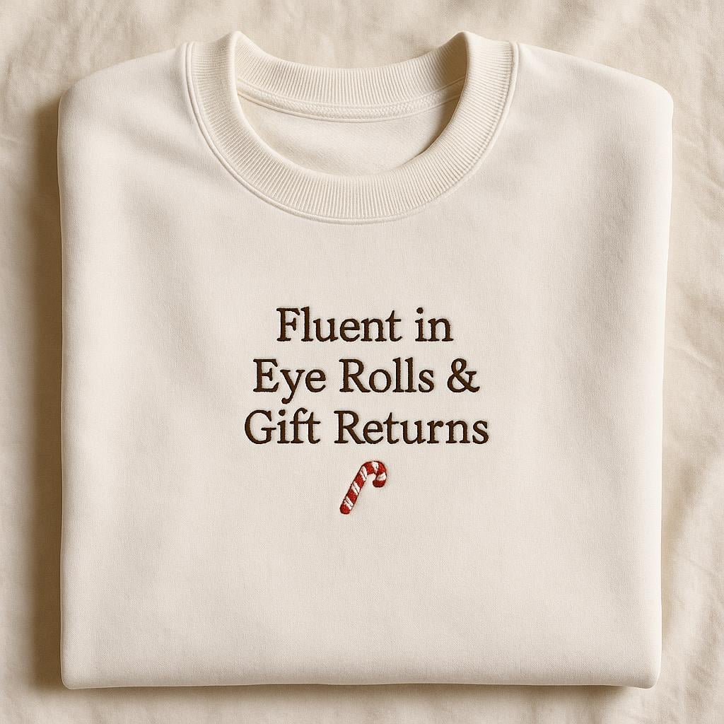 Embroidered Fluent in Eye Rolls Sweatshirt, Gift Returns Sweater, Funny ...
