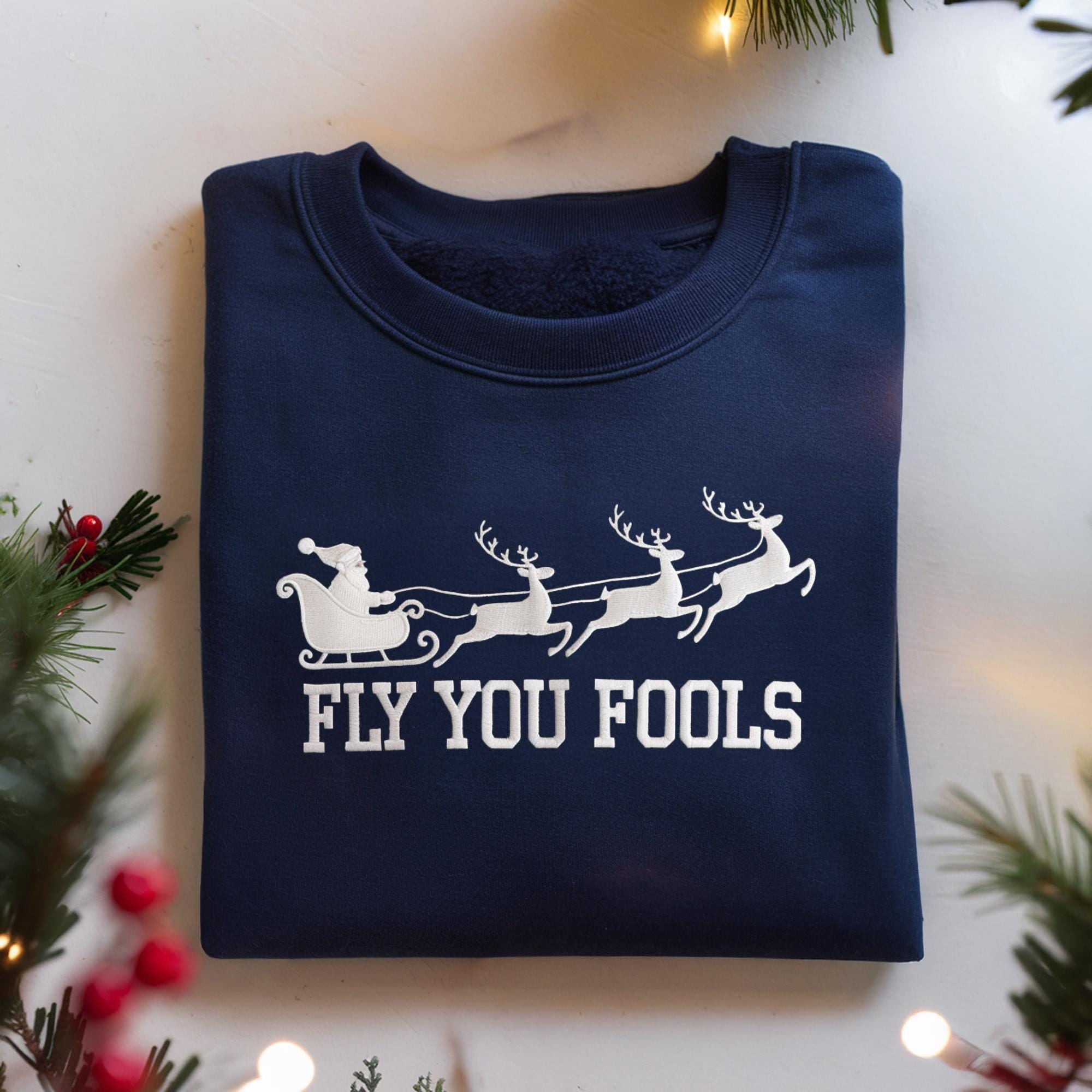 Embroidered Fly You Fools Funny Christmas LOTR Sweatshirt, Gandalf ...
