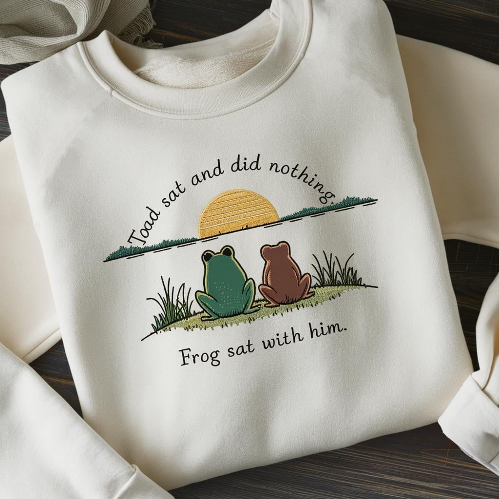Embroidered Frog And Toad Sweatshirt, Meme Cottagecore Aesthetic ...