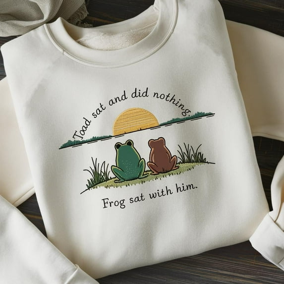 Embroidered Frog And Toad Sweatshirt, Meme Cottagecore Aesthetic ...