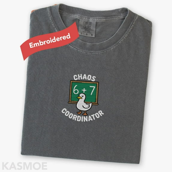 Embroidered Funny Math Teacher Shirt, 67 Meme Chaos Coordinator Graphic ...