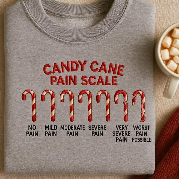 Embroidered Funny Medical Staff Christmas Shirt, Candy Cane Humor Pain ...