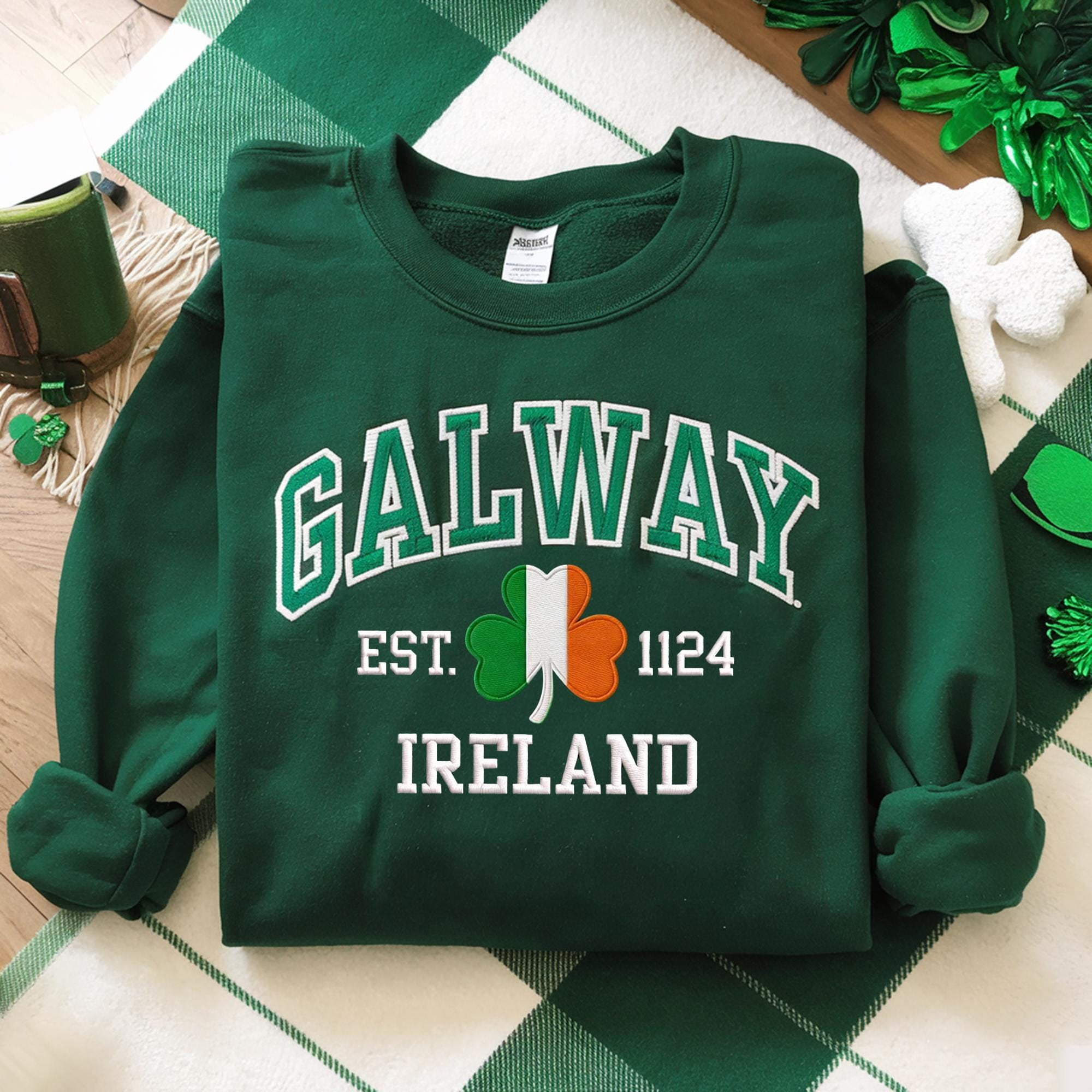 Embroidered Galway Ireland Sweatshirt, St. Patrick's Day Gift - Walmart.com