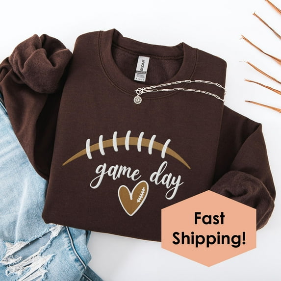 Embroidered Game Day Football Shirt, Comfy Sweatshirt, Cozy Hoodie ...