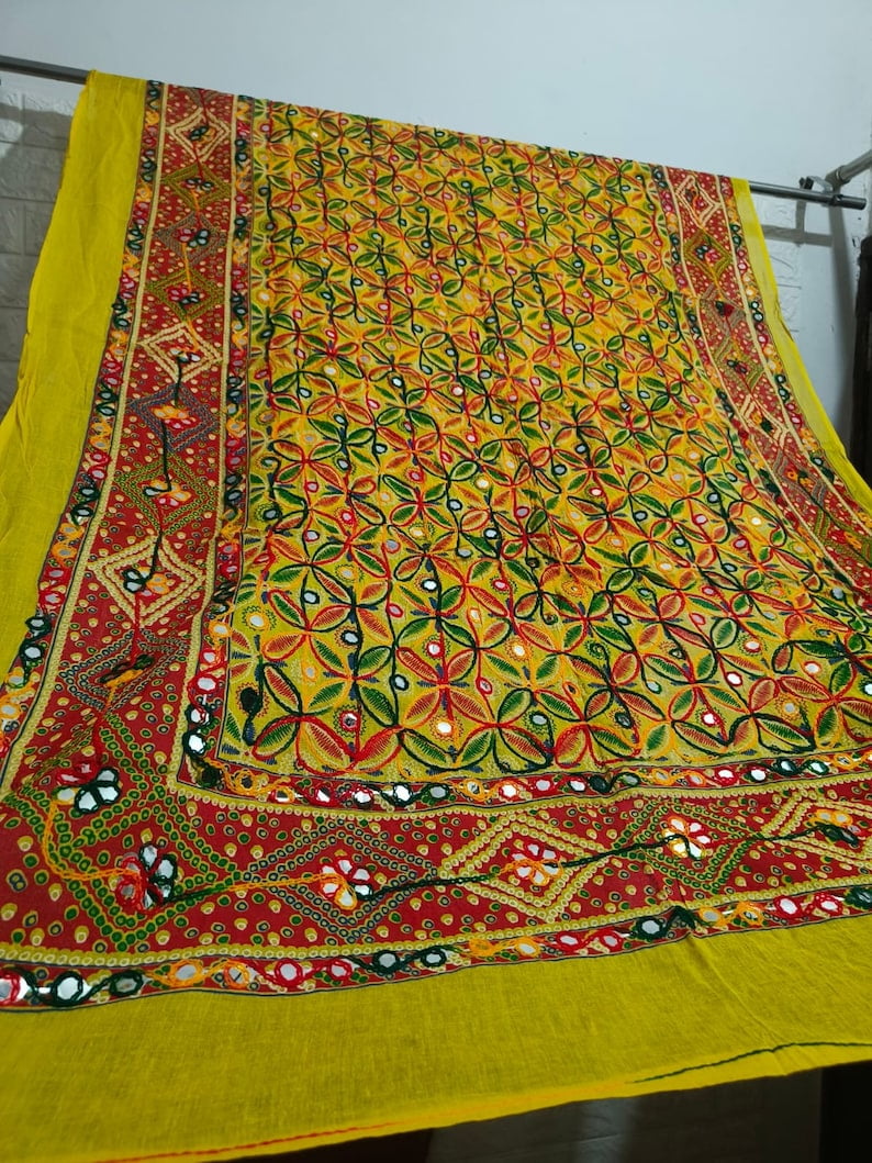 Embroidered Georgette phulkari Dupatta,Parsi Hand made Colorful Dupatta ...
