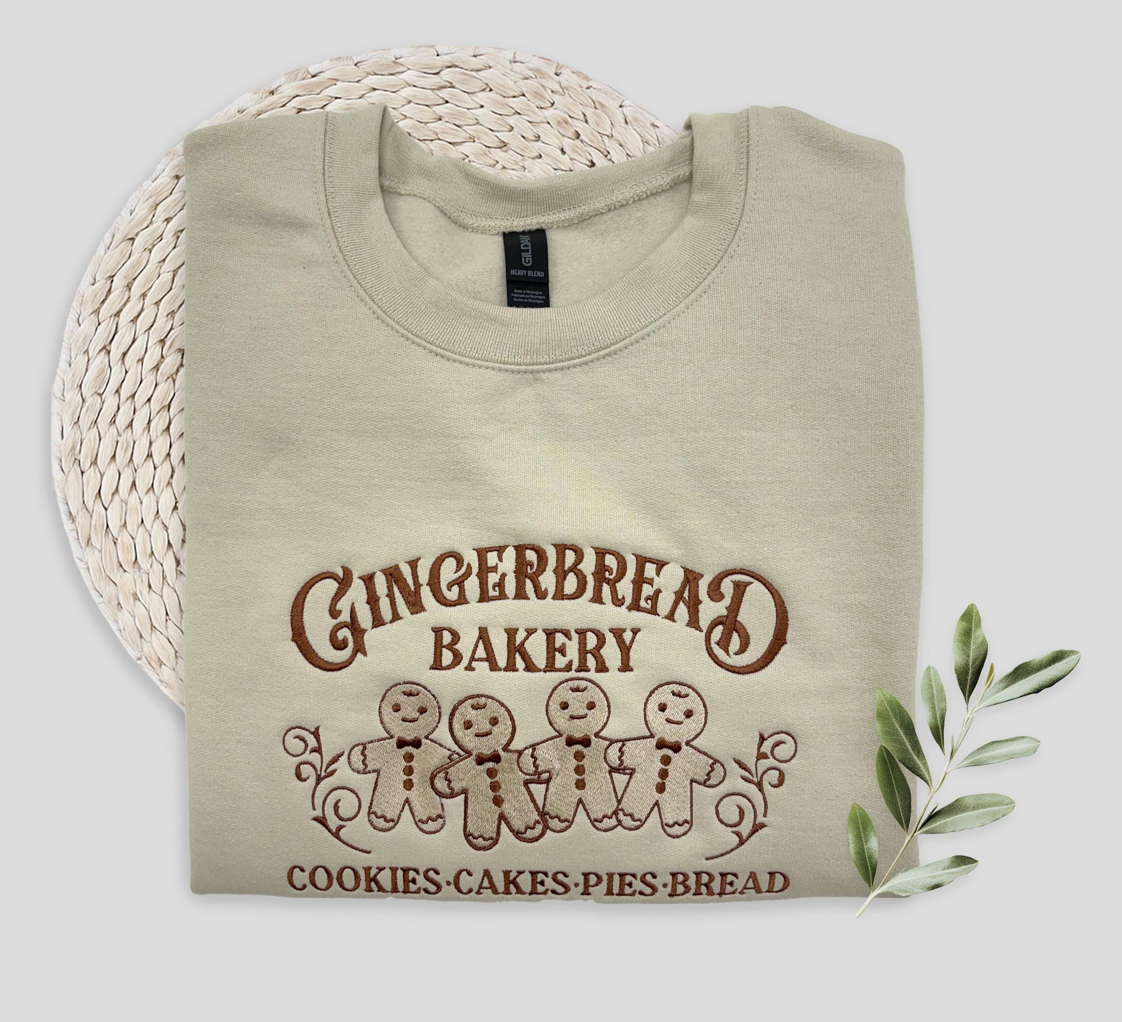 Embroidered Gingerbread Bakery Sweatshirt, Christmas Holiday Sweatshirt ...