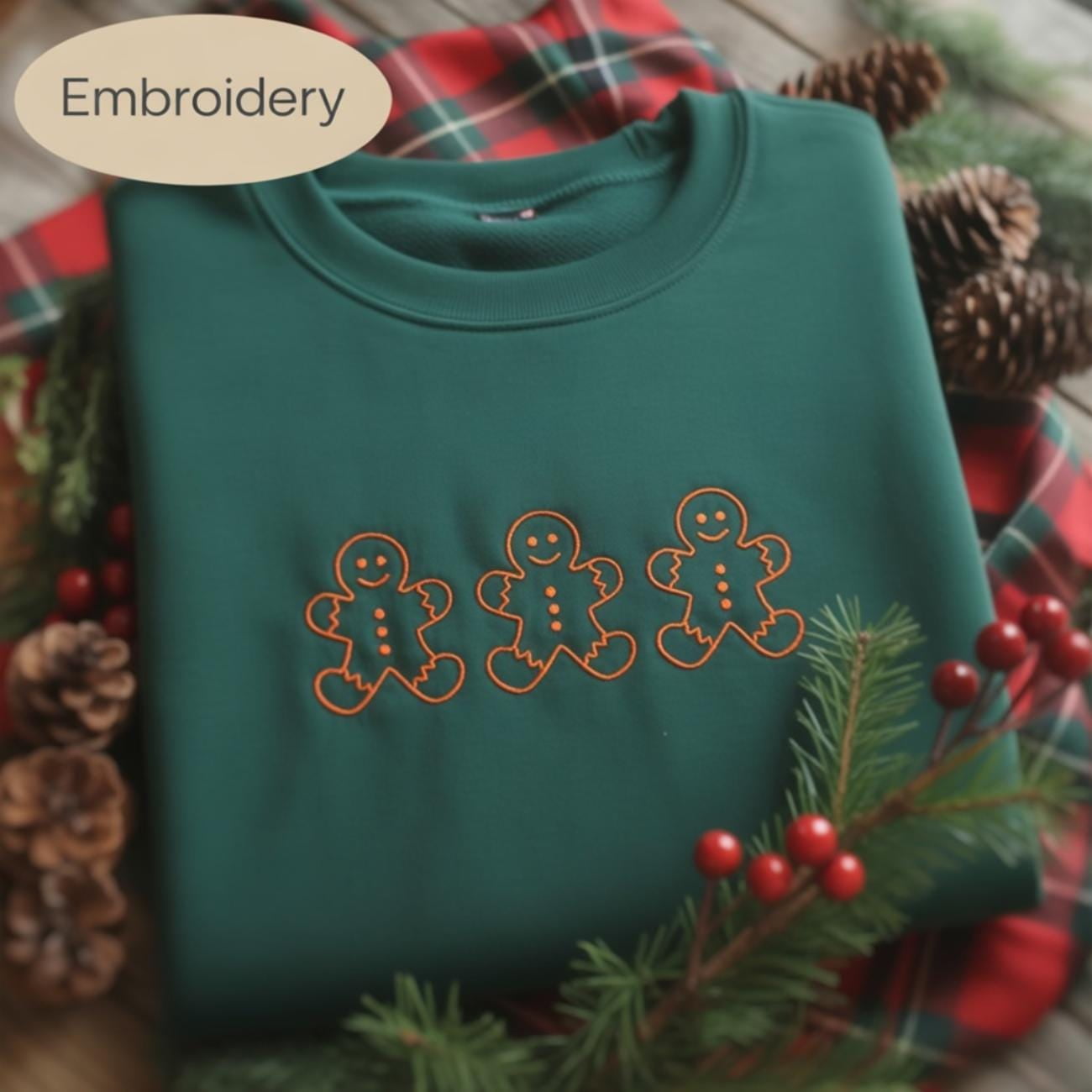 Embroidered Gingerbread Christmas Shirt, Funny Gingerbread Christmas ...