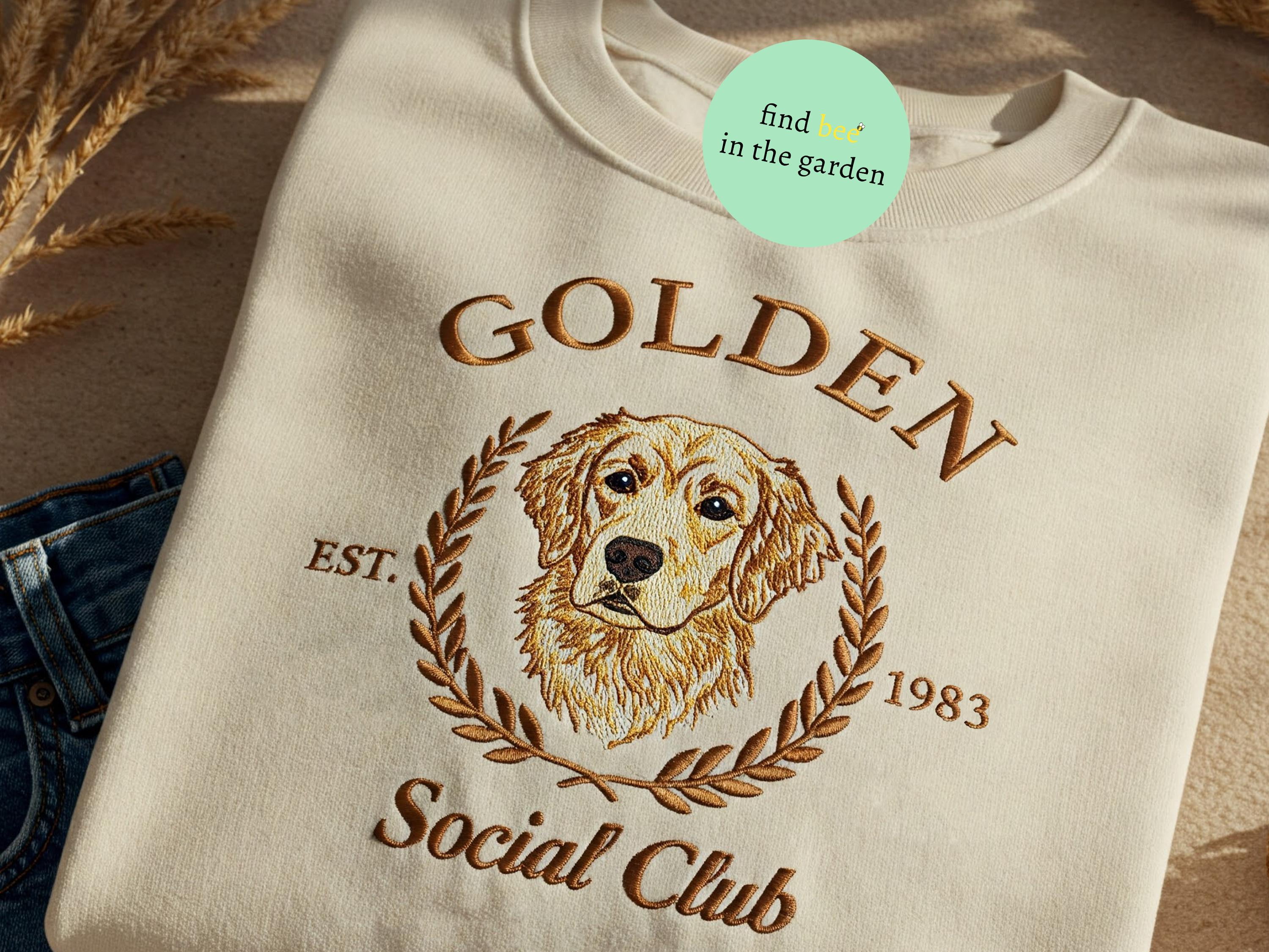 Embroidered Golden Social Club Sweatshirt, Golden Retriever Gift For ...