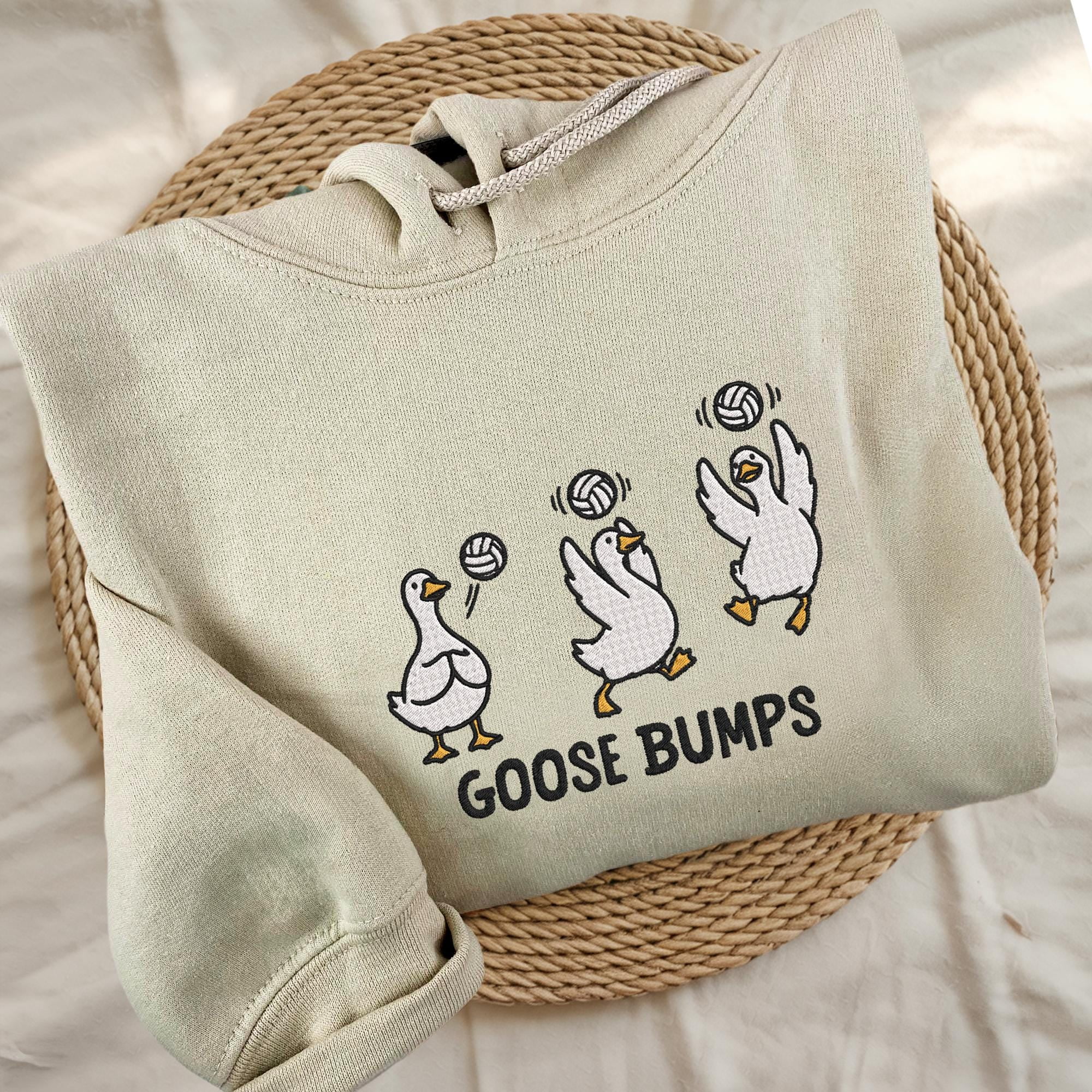 Embroidered Goose Bumps Volleyball Shirt, Funny Goose Volleyball Team ...