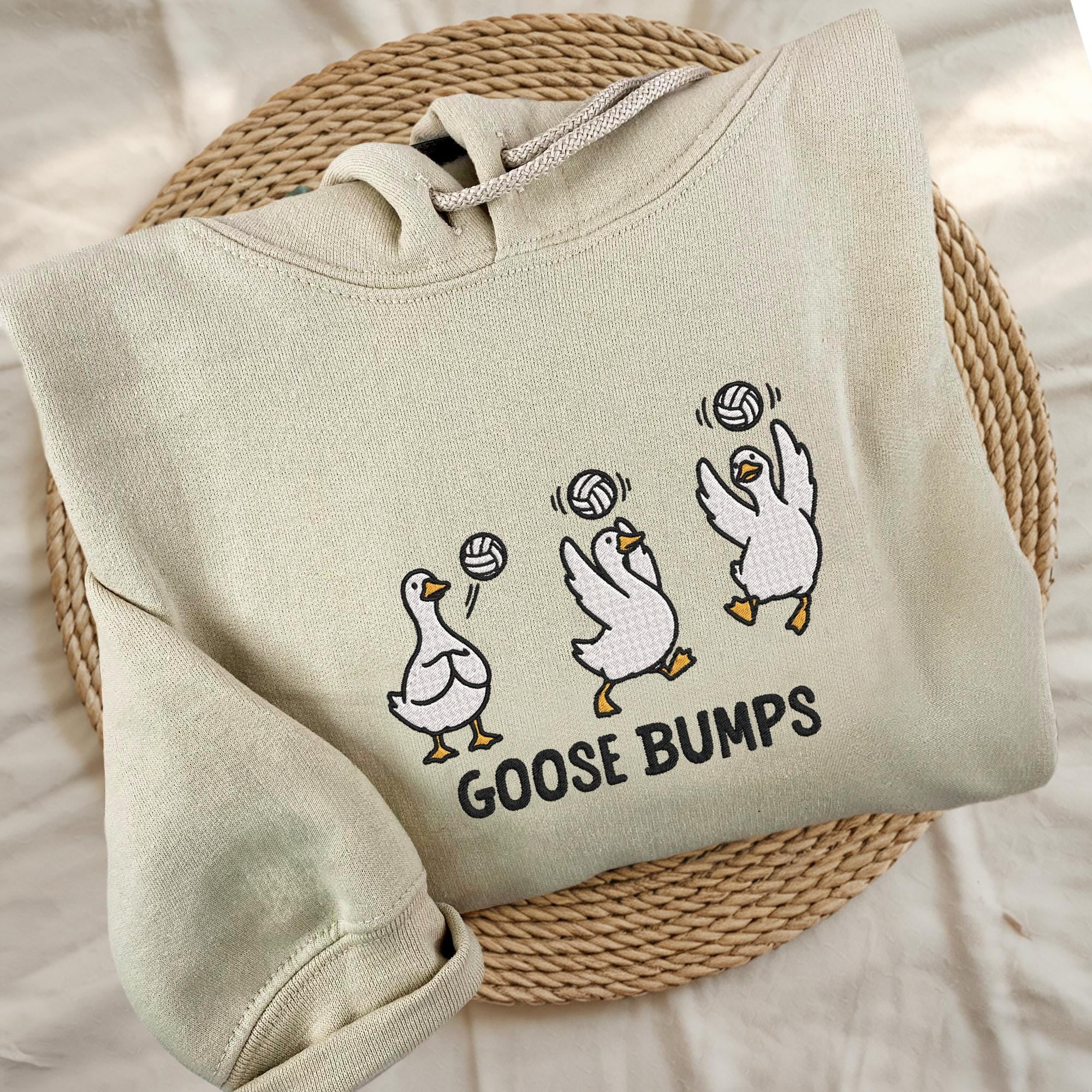 Embroidered Goose Bumps Volleyball Shirt, Funny Goose Volleyball Team ...