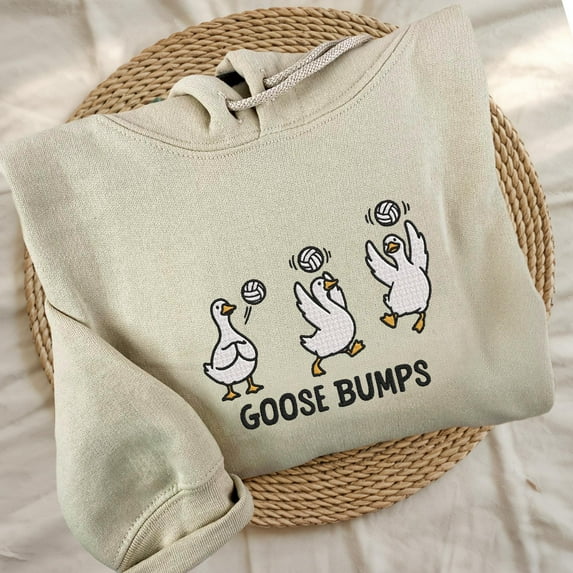 Embroidered Goose Bumps Volleyball Shirt, Funny Goose Volleyball Team ...