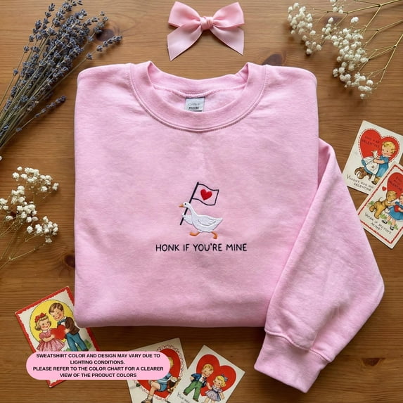 Embroidered Goose Sweatshirt, Honk if You're Mine, Funny Valentine Gift ...