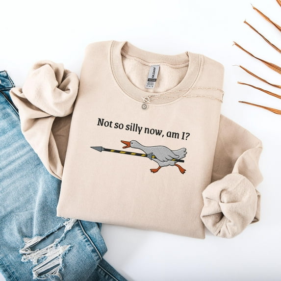 Embroidered Goose Sweatshirt, Silly Goose Shirt, Funny Embroidered ...